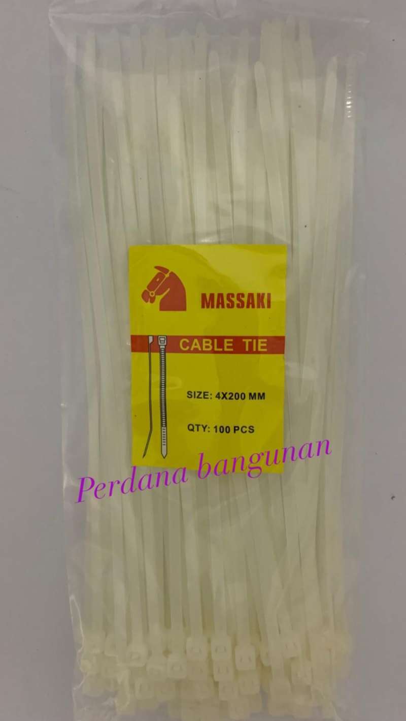 Jual Cable Tie Merek Massaki 4Mm X 200 Mm Putih , Hitam - Putih di ...