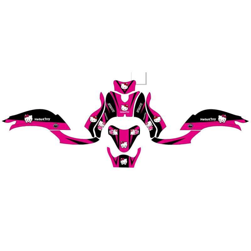 Jual Stiker Full Body Decal Motor Yamaha Fino - Hello Kitty Hitam Pink ...