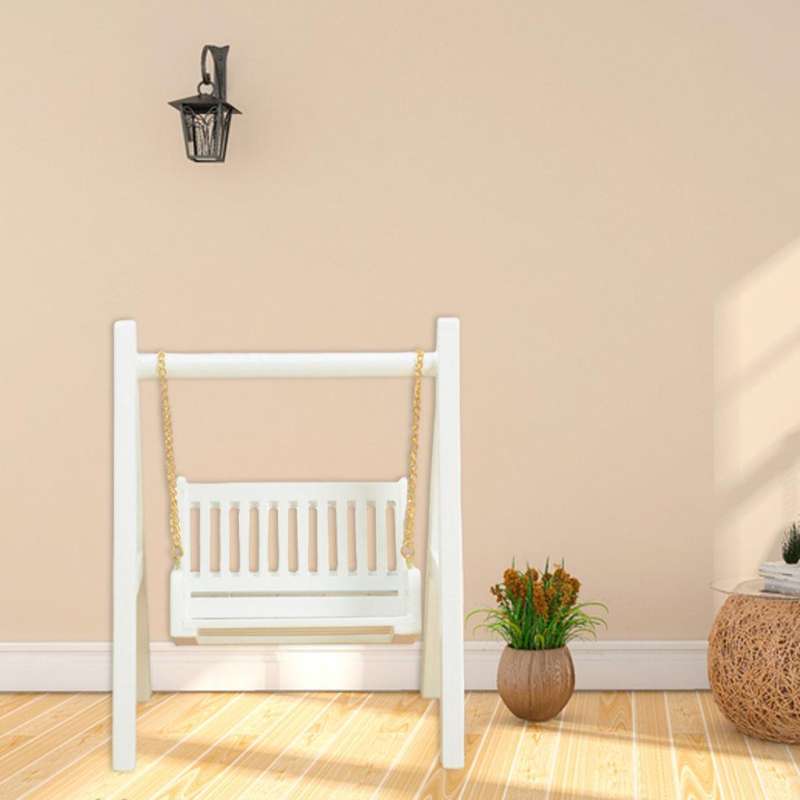 Jual 2x1/12 Scale Mini Wooden Porch Swing Model Scene Patio Dollhouse ...