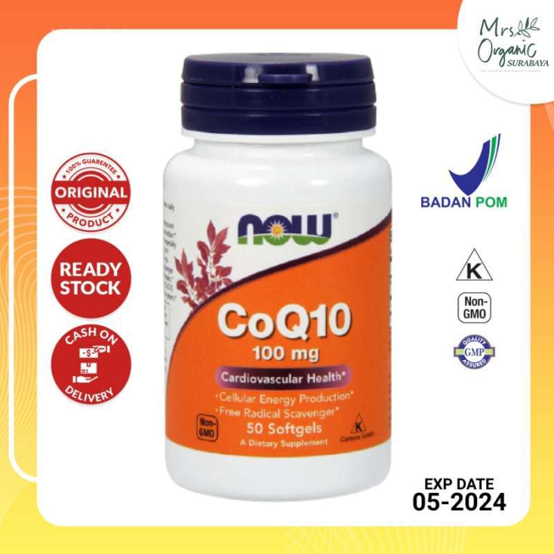 Jual Suplemen Multivitamin Now Vitamin CoQ10 100 mg 50 Softgels di Seller mrsorganicsurabaya ...