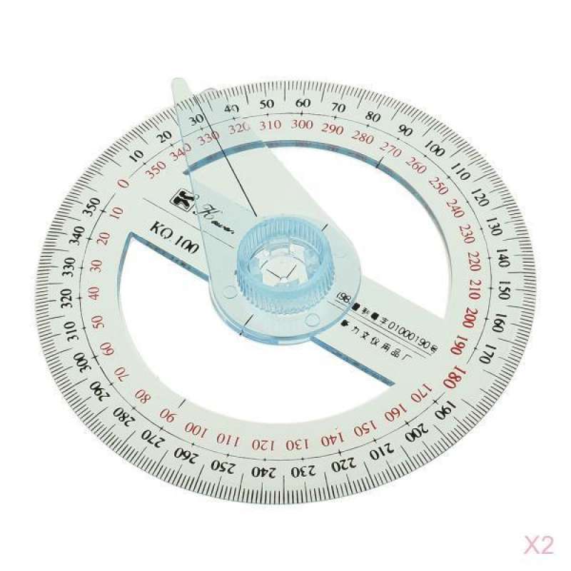 Jual 2Pc 360 Degree 100mm Diameter Protractor Circular Angle Measure ...