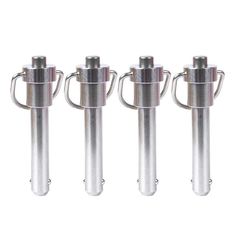 Promo Pack of 4 Push Pull Ball Lock Pins Ring Handle Pin Shank Quick ...