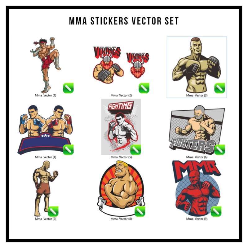 Jual MMA Stickers Vector Set - Coreldraw di Seller DIGITAL BLACK MARKET ...