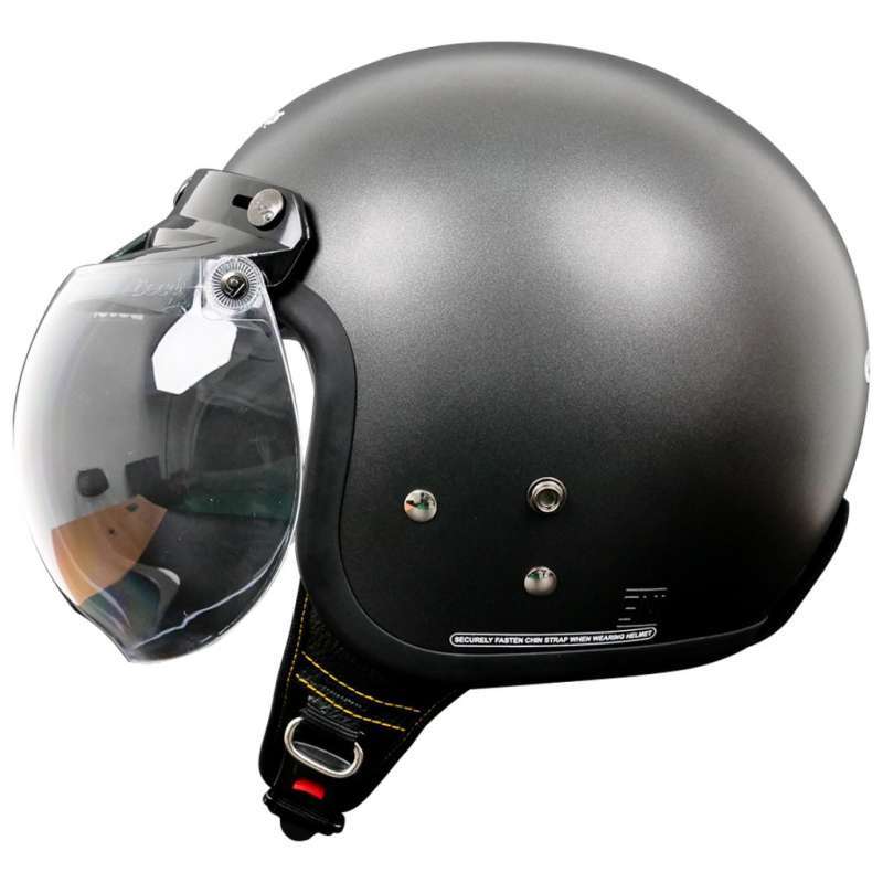 Promo Cargloss Retro Visor Bogo Clear Helm Half Face - Gun Metal - M ...