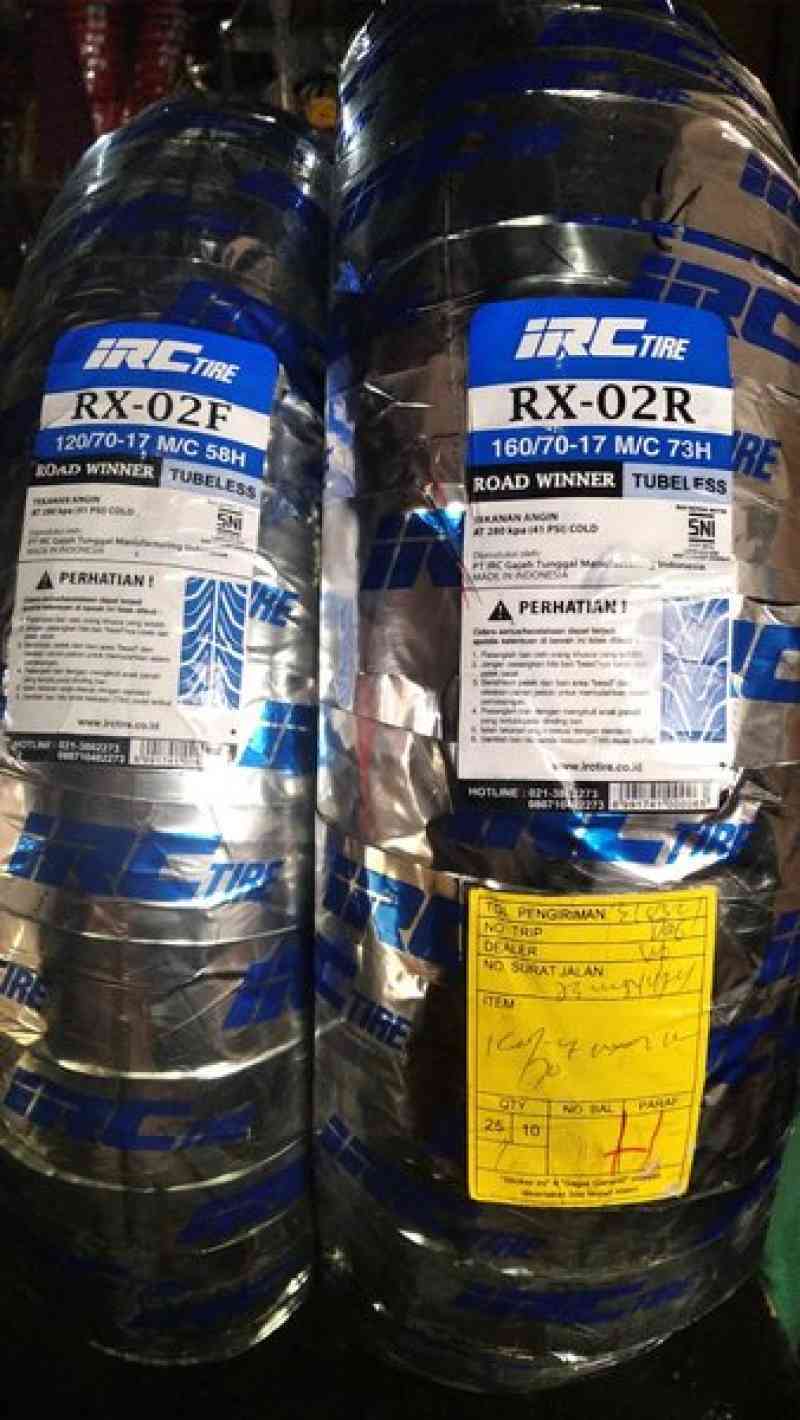 Jual Paket ban IRC 120 70 - 17 dan 160 70 - 17 RX - 02 ROAD WINNER ...