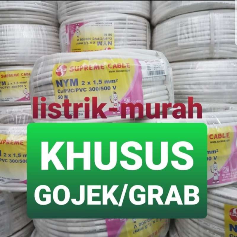 Jual Supreme NYM 2x1.5 Kabel Listrik 50 Meter Kawat Tunggal Sucaco di ...