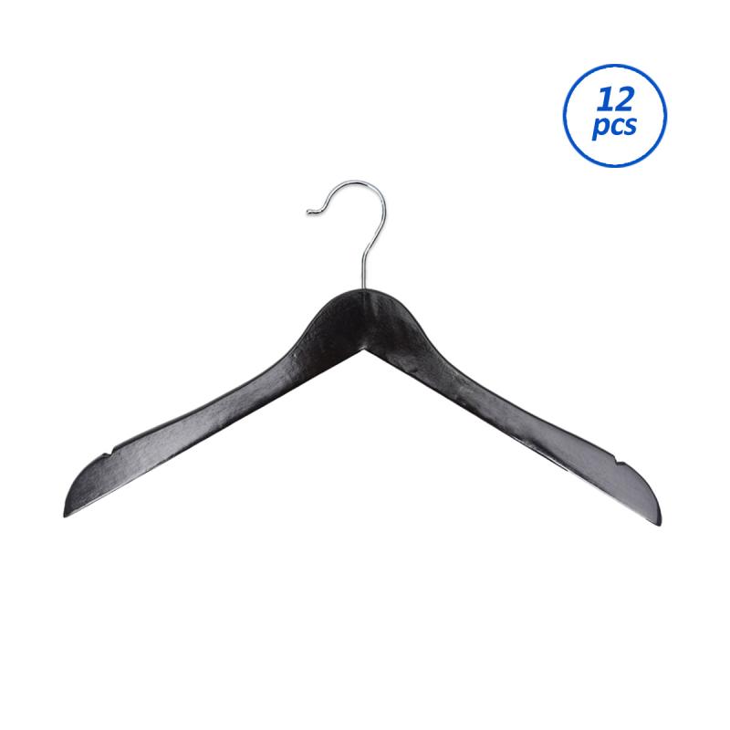 Jual GarmentMarts Kayu Hanger Pakaian Dewasa - Hitam [12 Pcs] di Seller ...