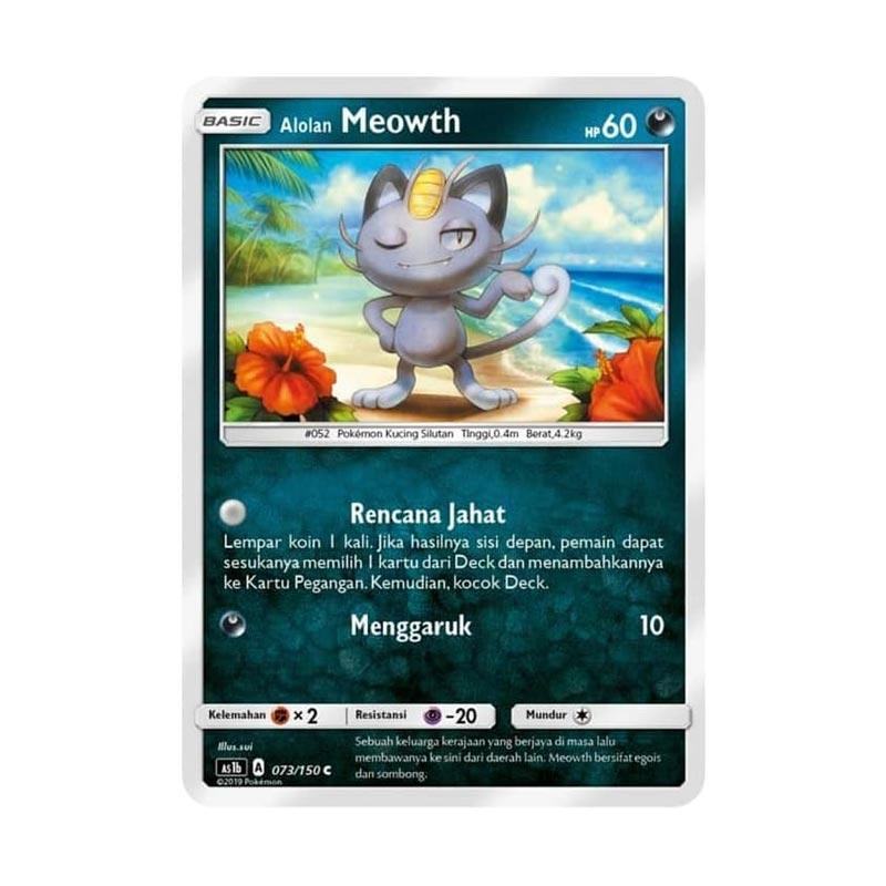 Jual Pokemon Indonesia Trading Card Alolan Meowth AS1b 073-150 C di ...