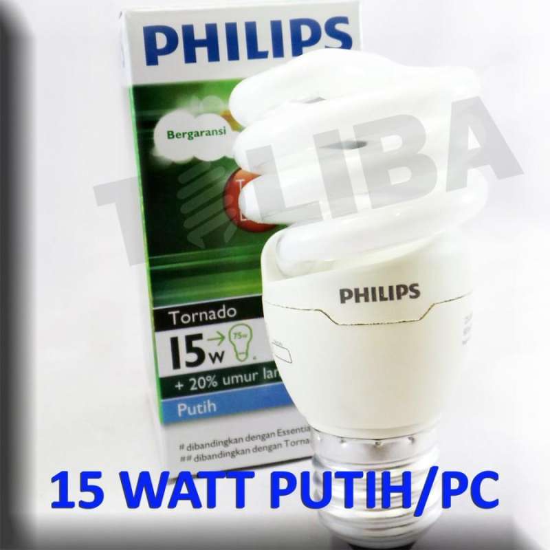 Jual lampu philips tornado 15w 15watt 15 watt lampu spiral hemat energi di Seller TOLIBA ...