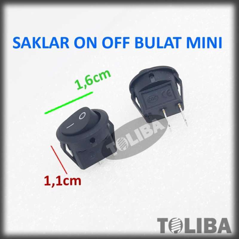 Jual Rocker Saklar Switch On Off Kecil Mini Bulat 2 Pin 2 Kaki On-off ...