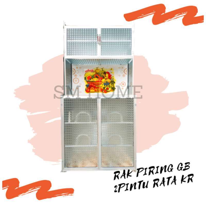 Jual Rak Piring 2Pintu Aluminium Rata Bawah Keramik Lemari Piring Kode ...
