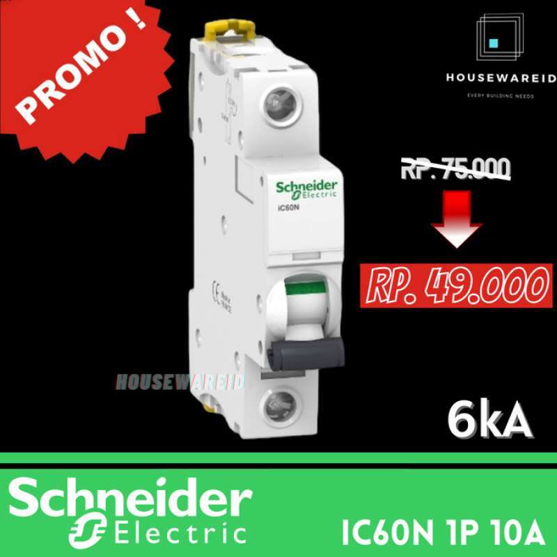Jual MCB Schneider Acti9 iC60N 1 Phase 10 Ampere Original SNI, 1p 10a 1pole di Seller Berkah ...