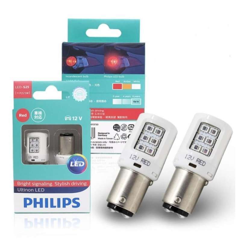 Jual Philips ULTINON LED P21/5W S25 Original Lampu Rem Senja Malam LED Rem - Putih di Seller AT ...