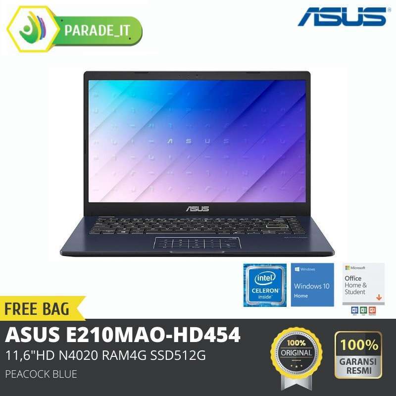 Jual Asus E210mao-hd454 (11,6hd,n4020/uma/4g/512g Pcie/peacock Blue/np ...
