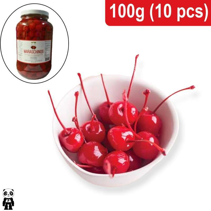 Promo Maraschino Cherry 100g (10pcs) Ceri Merah Dengan Tangkai Diskon 6 ...