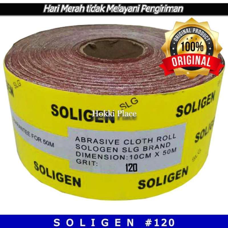 Jual AMPLAS ROLL 50 METER SUPER QUALITY ORIGINAL SOLIGEN GRIT 60 - 400 ...