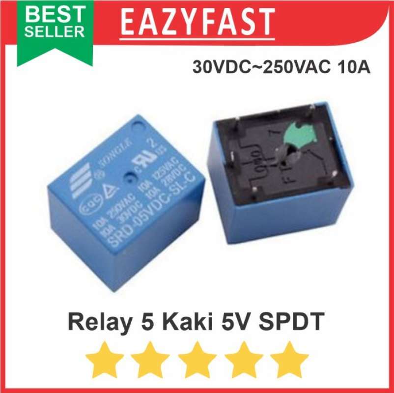 Jual Relay 10A 5 5V Coil Drive 5 Pin Single Pole Double Throw SPDT di ...