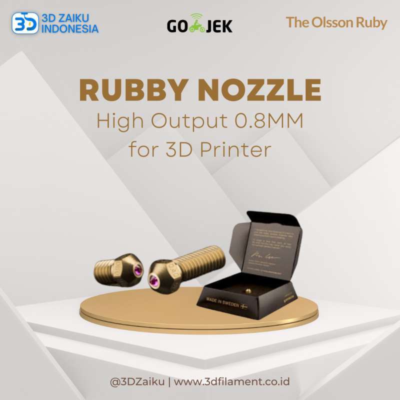 Jual Original Olsson High Output 0.8MM Ruby Nozzle for 3D Printer di ...