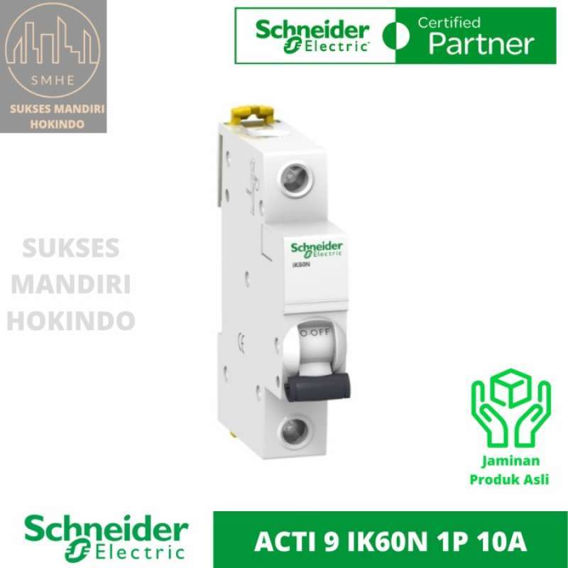 Jual MCB 1P 10A 1 Phase 10Ampere 1 pas 10amper IK60N Schneider Original SNI di Seller Aksara ...