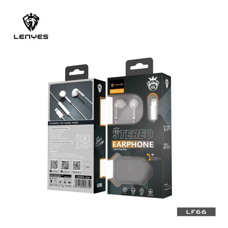 Jual Lenyes Lf66 Earphone Lightning Extra Bass Hifi Stereo Headset With ...