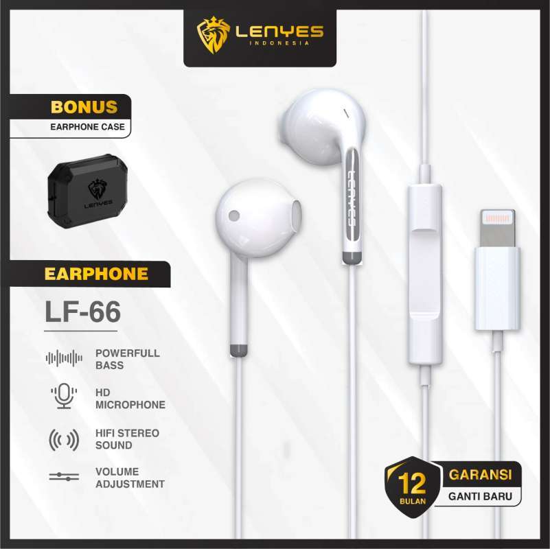 Jual Lenyes Lf66 Earphone Lightning Extra Bass Hifi Stereo Headset With ...