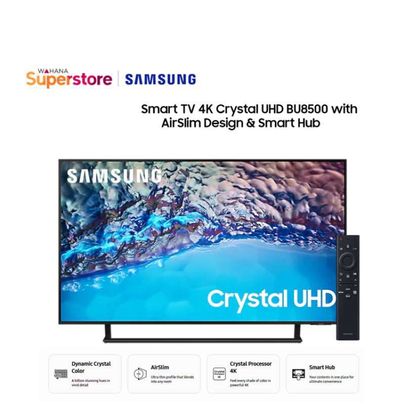 Promo Samsung Crystal UHD 4K LED Smart TV (2022) 65 - 65BU8500 | UA65BU8500KXXD Diskon 36% di ...