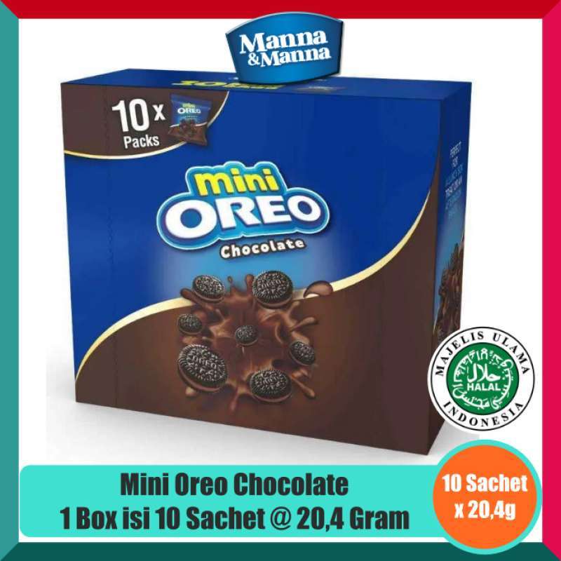 Jual Mini Oreo Rasa Chocolate 1 Box isi 10 Sachet x 20,4 Gram di Seller ...