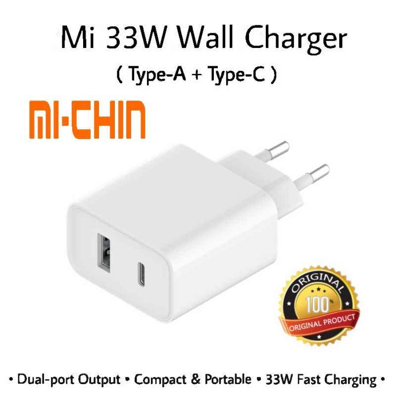 Jual Mi 33W Wall Charger Type-A to Type-C Fast Charging di Seller Mi ...