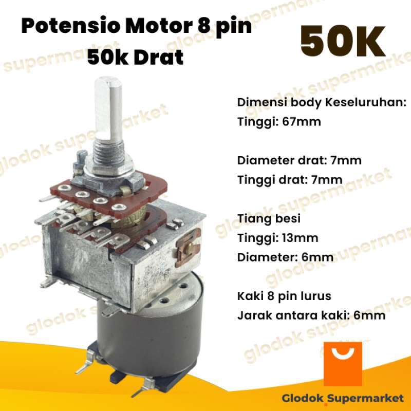 Jual Potensio Motor 8 pin 50k Drat Alps Japan Stereo Kaki 4-4 Lurus 503 ...