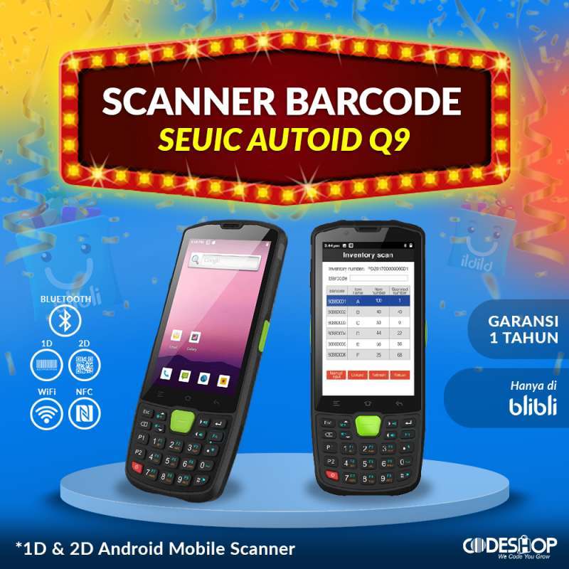 Jual Mobile Barcode Scanner SEUIC AUTOID Q9 PDT PDA Android 1D 2D Wifi ...