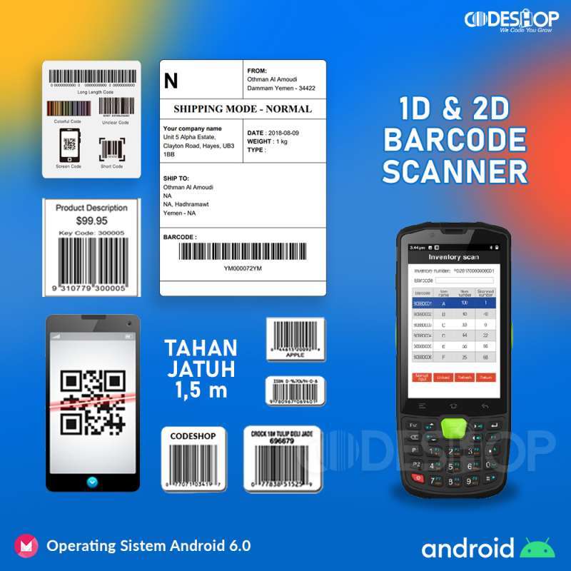 Jual Mobile Barcode Scanner SEUIC AUTOID Q9 PDT PDA Android 1D 2D Wifi NFC di Seller CODESHOP ...