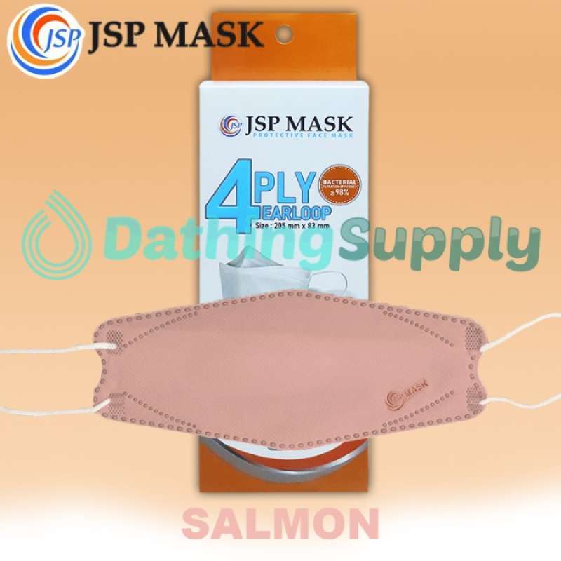 Promo Masker Medis JSP KF94 4 PLY Premium Kemenkes isi 25 Model Convex Korea - Salmon Diskon 34% ...