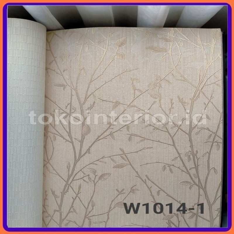 Promo Wallpaper Dinding Motif Ranting Dan Daun Simple Elegant Silver ...