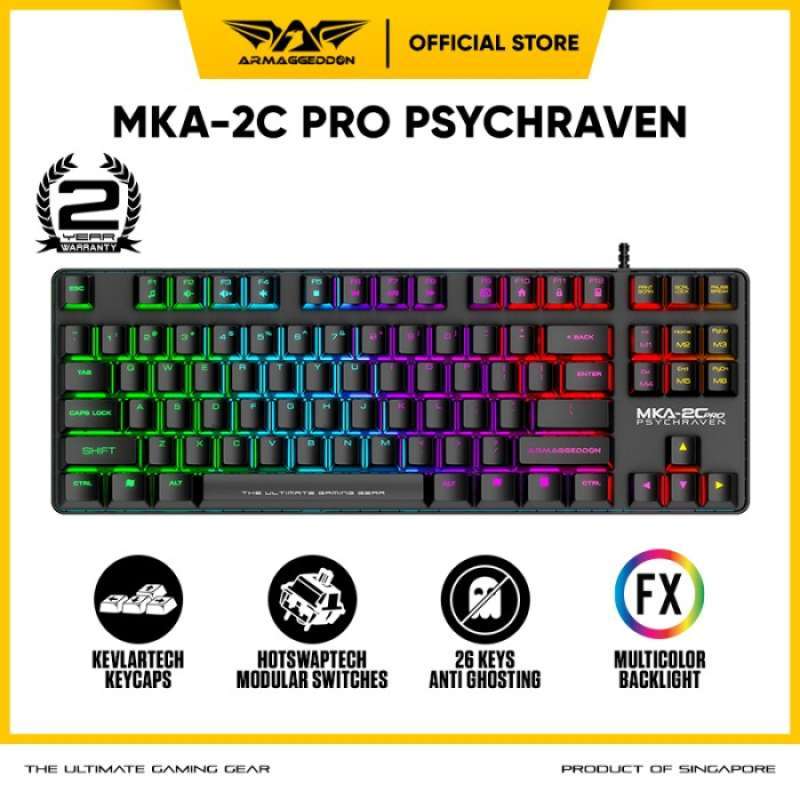 Promo Keyboard Mechanical Gaming Armaggeddon MKA-2C PRO Psychraven TKL ...