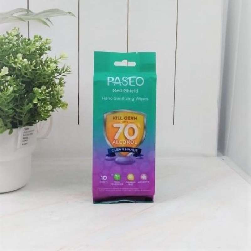 Jual Paseo Medishield Hand Sanitizing Wipes 10 Sachets Di Seller Mami ...