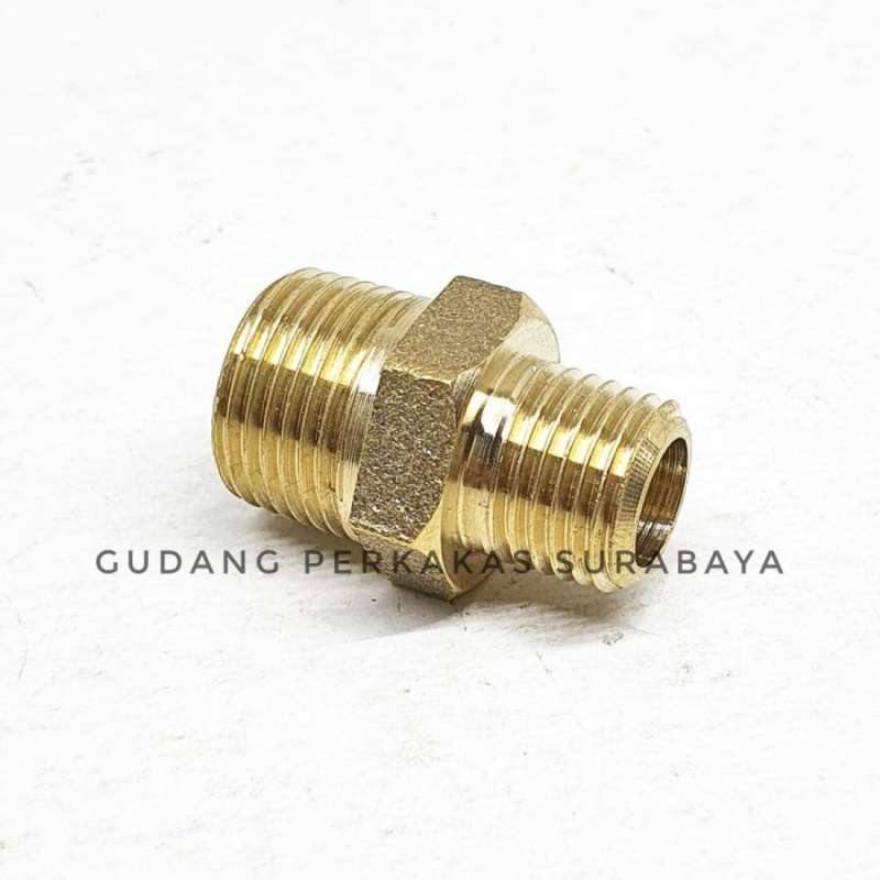 Jual Double Nepel 3/8 x 1/4 inch Double Drat Konektor Fitting Pipa Kuningan di Seller GUDANG ...