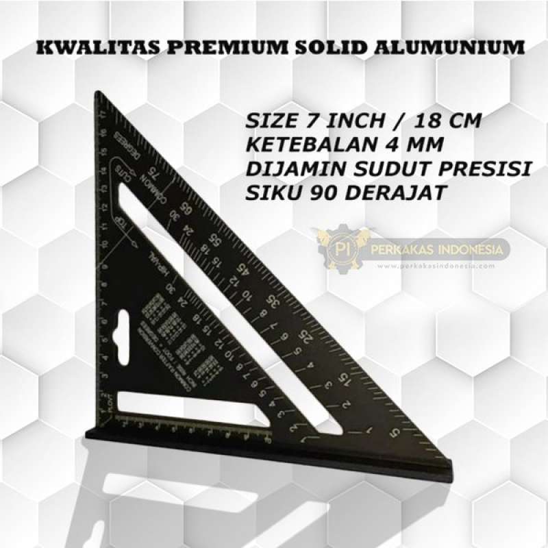 Jual Speed Square 7 Inch Premium Quality Hitam Penggaris Siku Segitiga ...