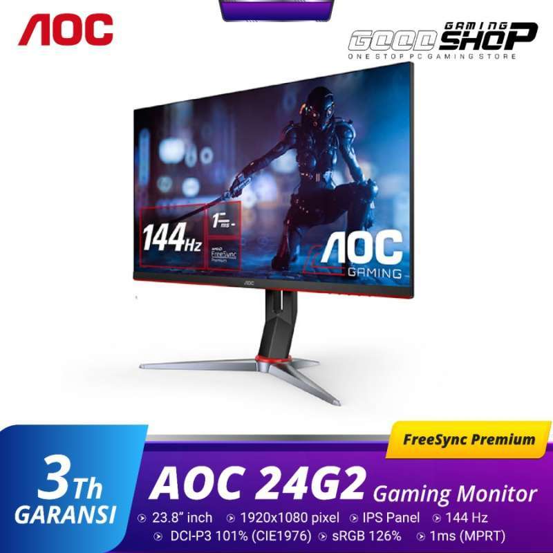 Jual AOC 24G2 23.8 inch IPS, FreeSync Premium, 1ms, 144Hz Gaming ...