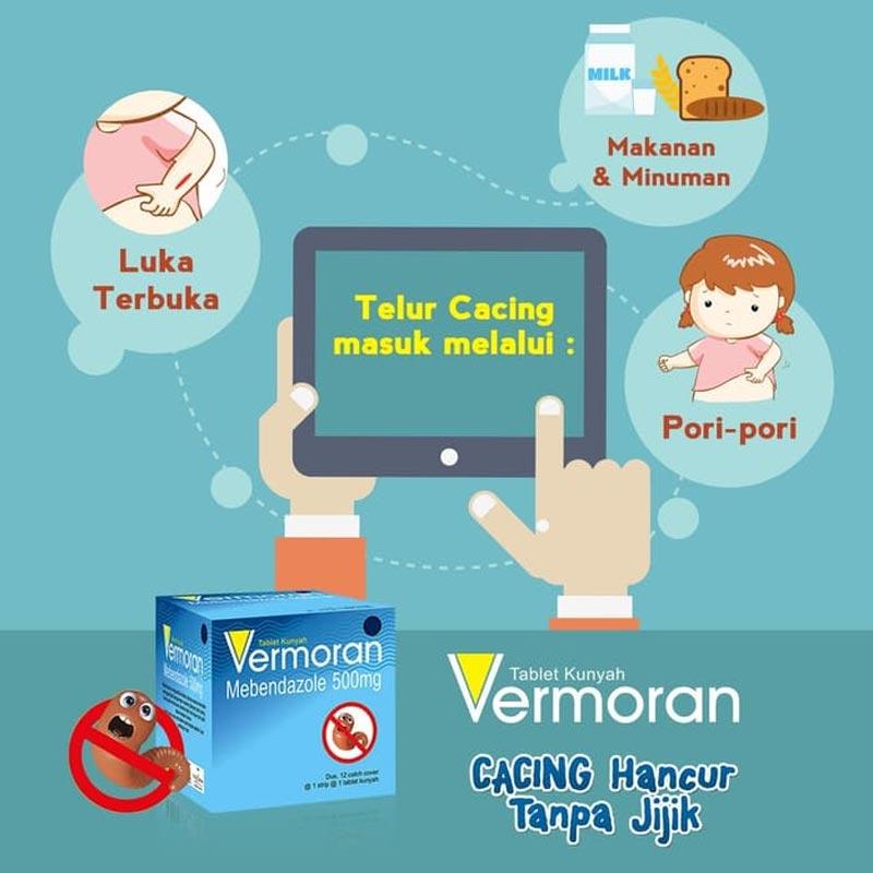 Jual Obat Cacing Vermoran Mebendazole 500mg 12 Strips Di Seller Century ...