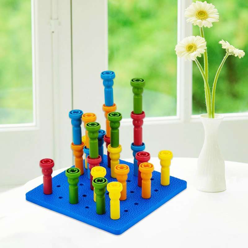 Jual Stacking Peg Board Toy Early Educational Fine Motor Skills For ...