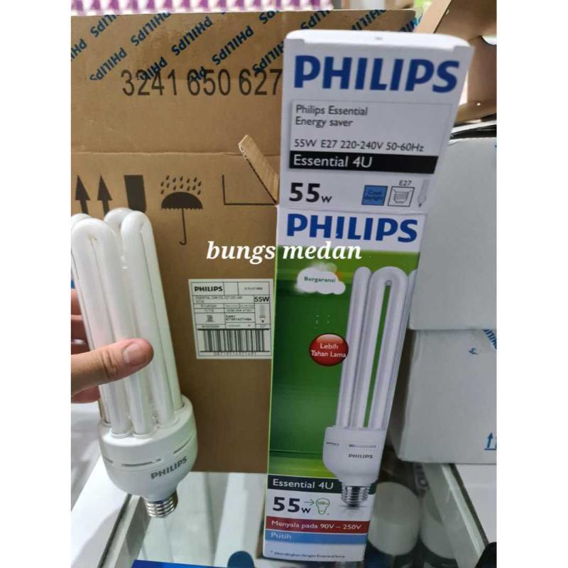 Jual Lampu Philips Essential 55w 55 Watt 55watt Putih Plc Bohlam 55 W ...