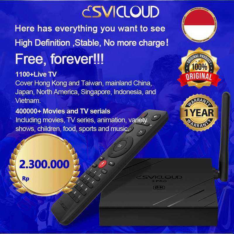 Jual Svi Cloud 3 Pro Android - Ip Tv / Tv Box 8k 4gb + 32gb + Bonus Keyboard By Rosu Lapak Di ...
