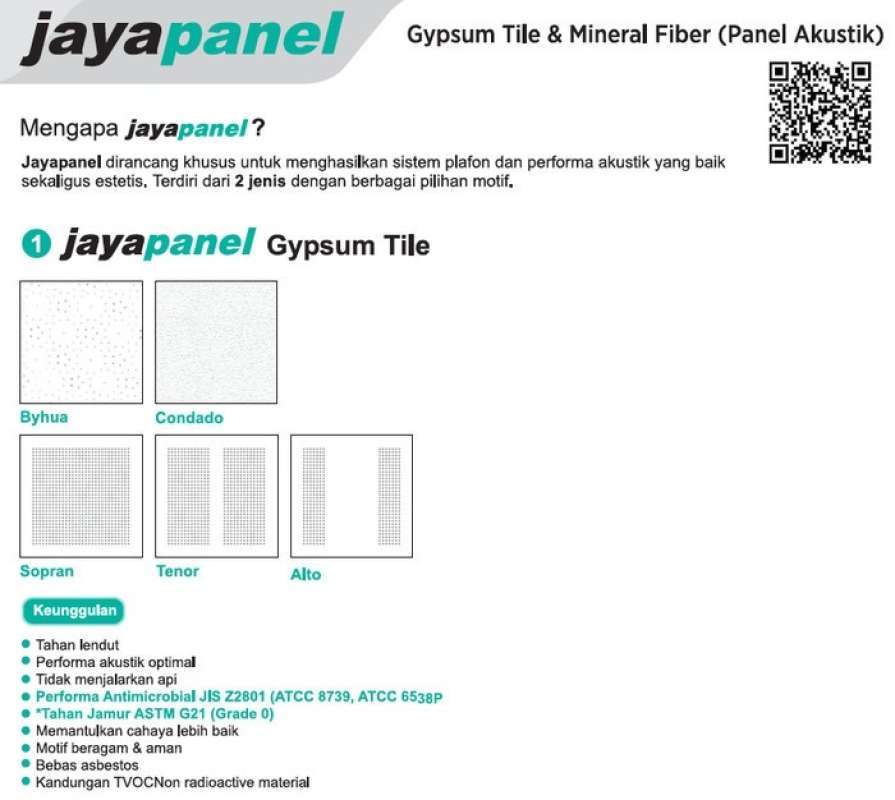 Jual Jayapanel Byhua Ceiling Panel + Gyptile Jayaboard + Plafon Akustik ...
