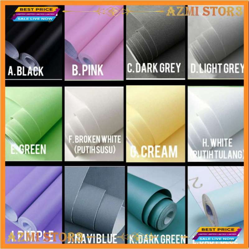 Jual Wallpaper Dinding Ukuran 45 Cm X 10 M Motif Tekstur Pastel Polos