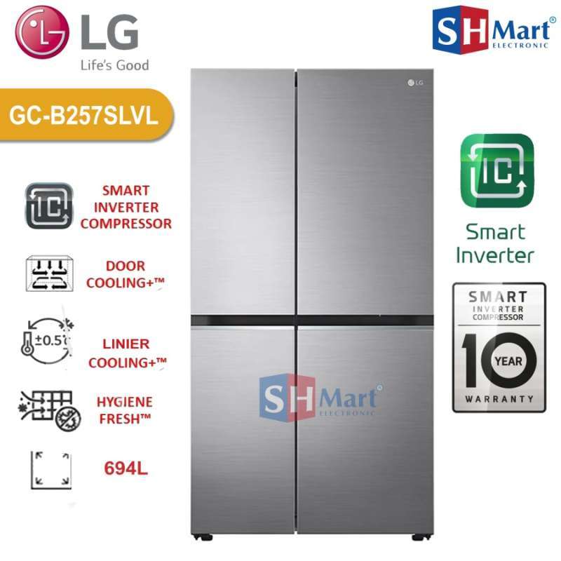 Jual KULKAS LG SIDE BY SIDE GC-B257SLVL KAPASITAS 694 LITER INVERTER HEMAT LISTRIK NEW GARANSI ...