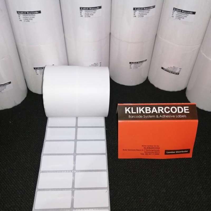 Jual Sticker Label Barcode 40x20 Mm @2500 Pcs 2 Kolom Semicoat Termurah ...