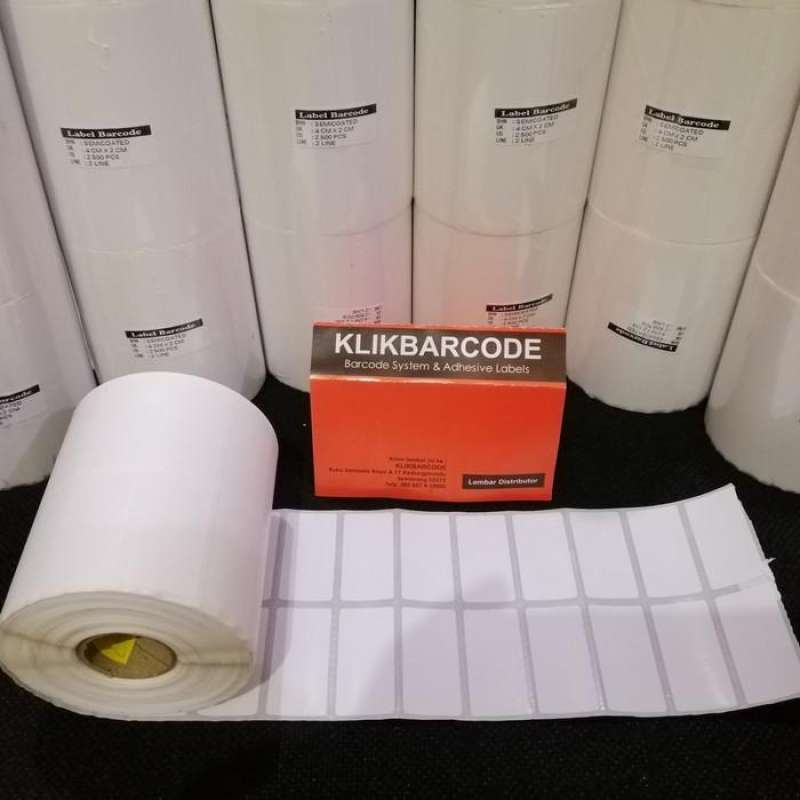 Jual Sticker Label Barcode 40x20 Mm @2500 Pcs 2 Kolom Semicoat Termurah ...