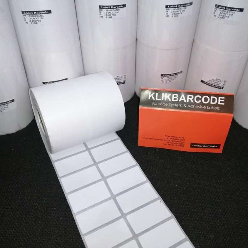 Jual Sticker Label Barcode 40x20 Mm @2500 Pcs 2 Kolom Semicoat Termurah ...