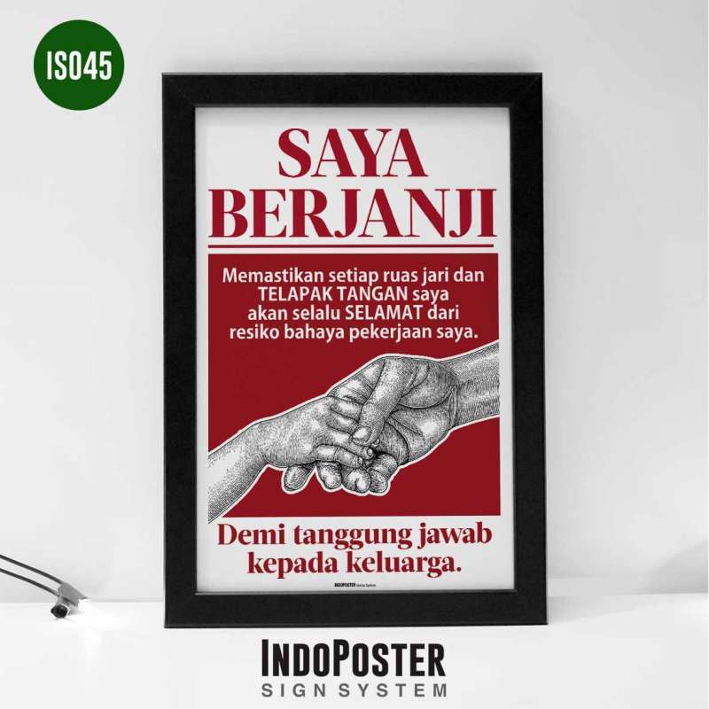 Jual Poster K3 Safety Hand Safety Campaign Saya Berjanji Menjaga Tangan ...