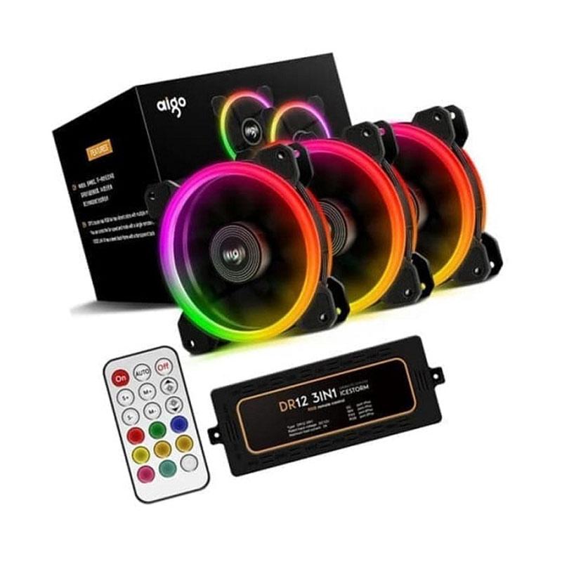 Jual Aigo DR12 Pro 3in1 Double Ring RGB Fan Case - Triple Pack di ...